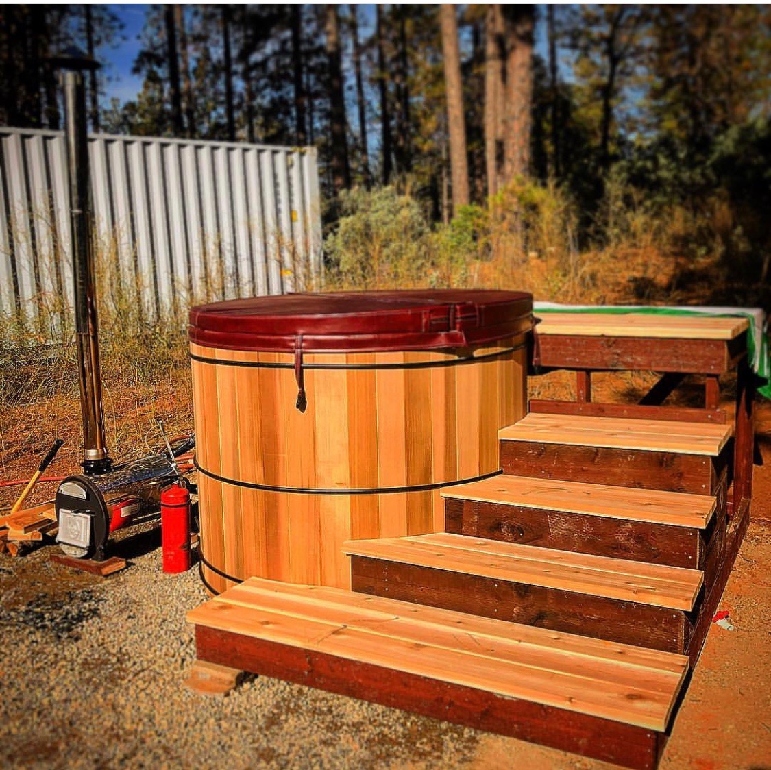 DIY Wood Fired Hot Tub Photos